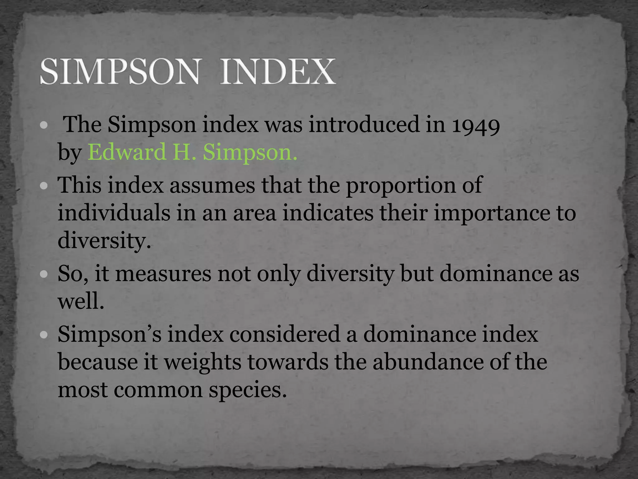 Simpson index | PPTX