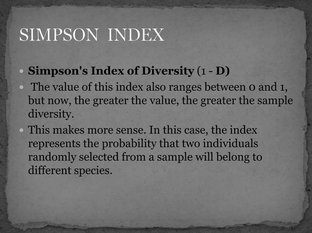 Simpson index | PPTX