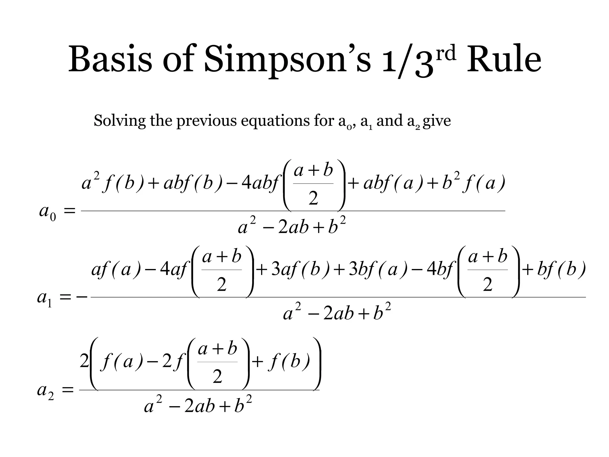 Derivation of Simpson's 1/3 rule | PPT