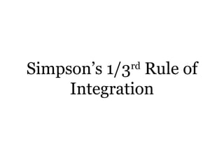 Derivation of Simpson's 1/3 rule | PPT