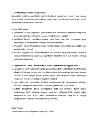 SIPI, puji rahayu, hapziali, cobit coso dan erm, universitas mercu buana, 2018 | PDF