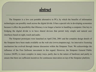 Simputer new ppt | PPT