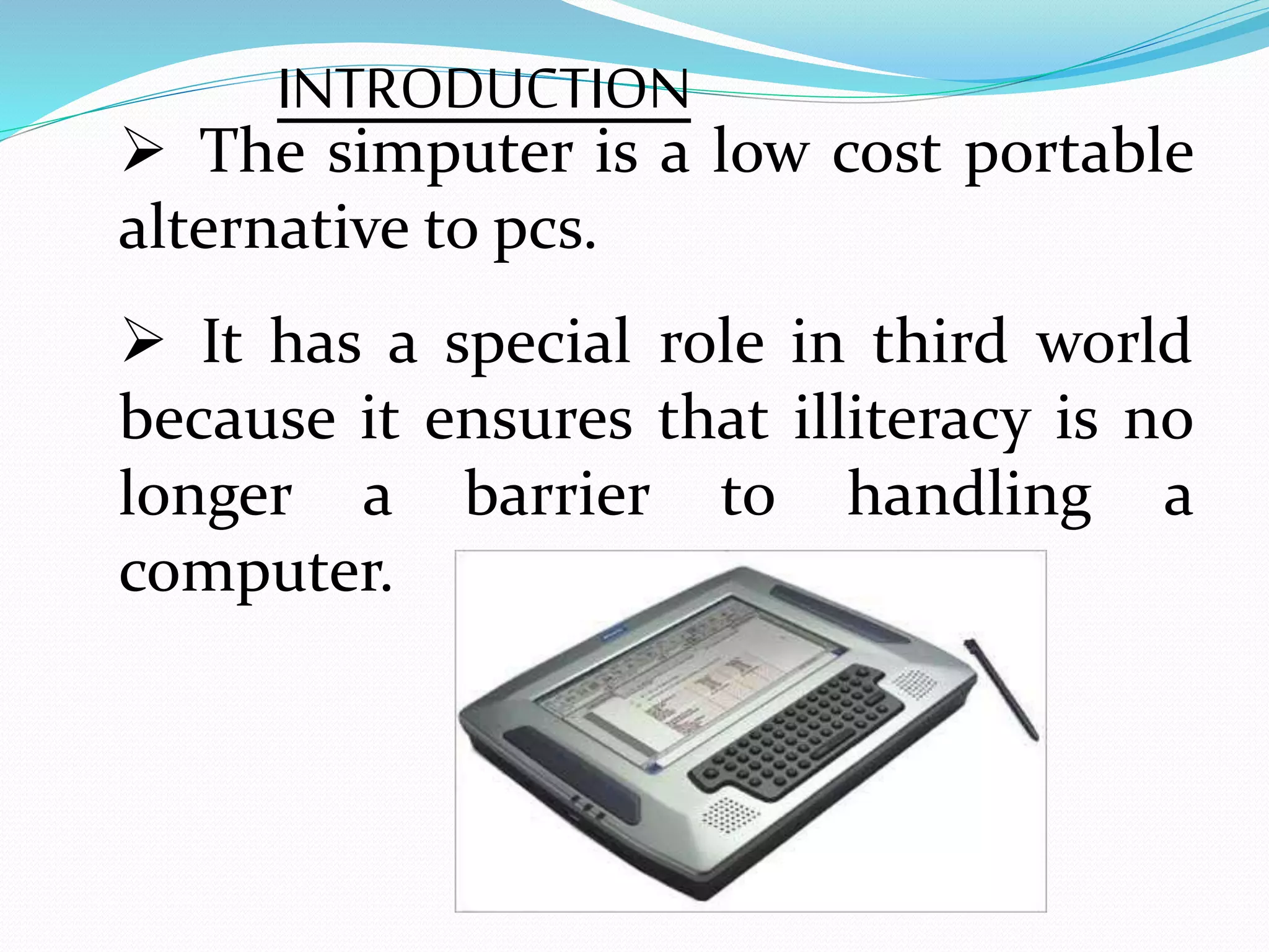 Simputer technology ppt | PPTX