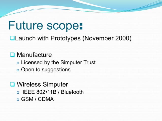 Simputer technology ppt | PPTX | Computer Peripherals | Computing