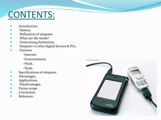 Simputer technology ppt | PPTX