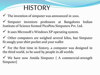 Simputer technology ppt | PPTX