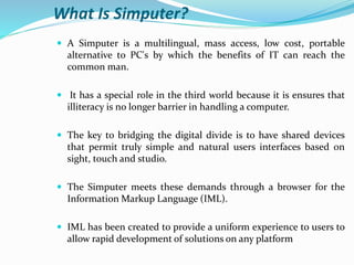 Simputer technology ppt | PPTX