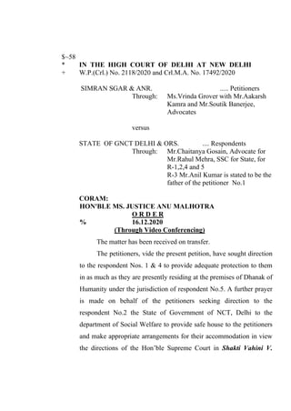 Simran sagar v delhi | PDF | Law