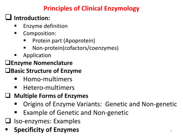 Principles of clinical enzymology | PPT