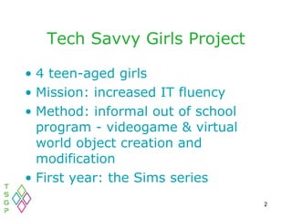Tech Savvy Girls from Sims to Teen Second Life | PPT | Technology ...