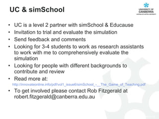 SimSchool@UC | PPT