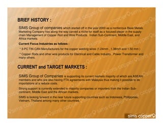 Sims company profile 2010 rev april2010 | PPT