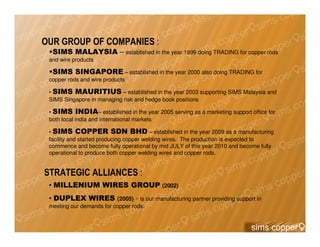 Sims company profile 2010 rev april2010 | PPT