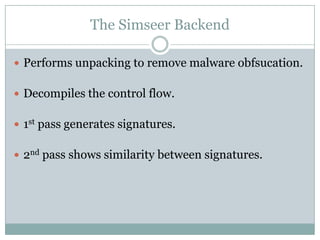 Simseer and Bugwise - Web Services for Binary-level Software Similarity and Defect Detection | PPT
