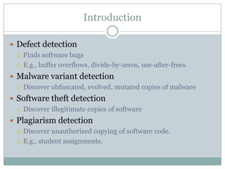 Simseer and Bugwise - Web Services for Binary-level Software Similarity ...