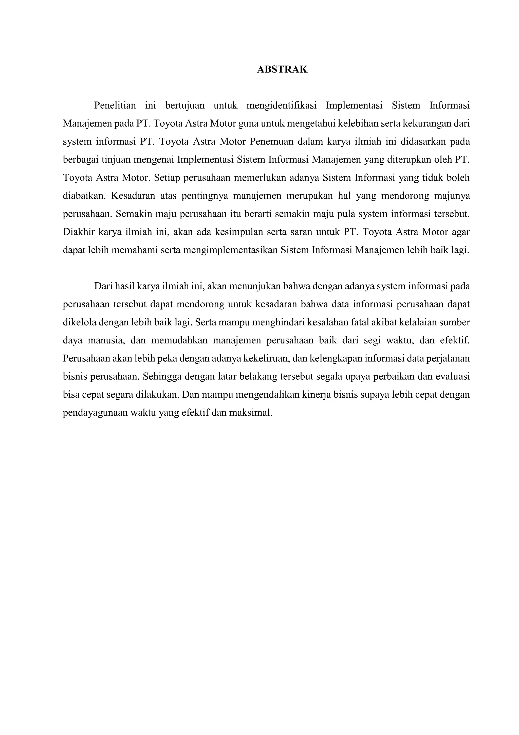 SIM, Sefty Echamawaty, Hapzi Ali, Analisis dan Perancangan Sistem Informasi Pada Perusahaan PT ...