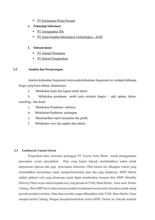 SIM, Sefty Echamawaty, Hapzi Ali, Analisis dan Perancangan Sistem Informasi Pada Perusahaan PT ...