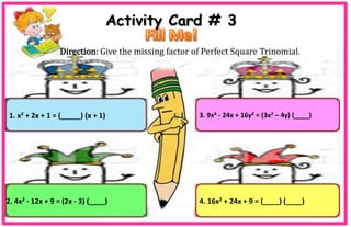 perfect square trinomial | PPTX