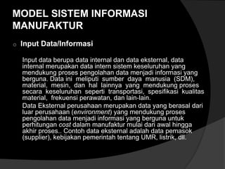 Sim sistem informasi manufaktur | PPTX