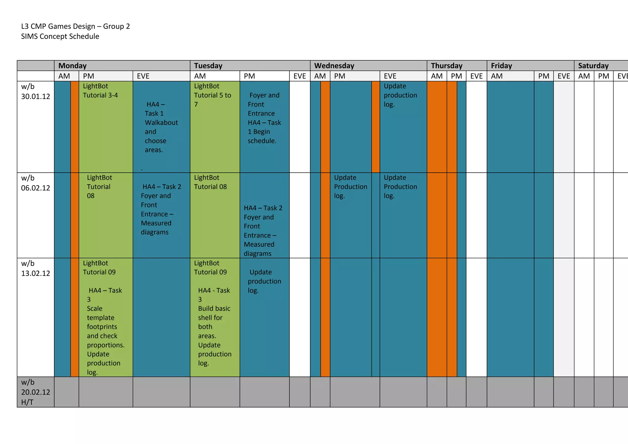 Sims schedule 170412 | DOCX | Technology & Computing
