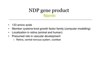 Norrie Disease: Historical Perspective | PPT