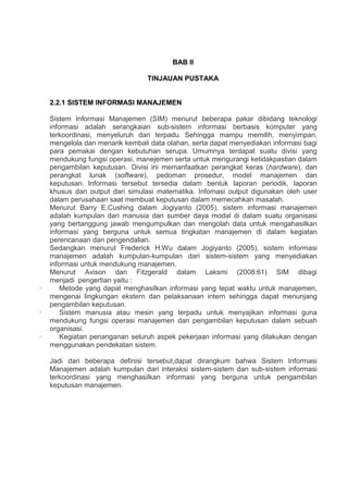 SIM, Tiara Anggraeni, Prof. Dr. Hapzi Ali, CMA, Implementasi Sistem ...