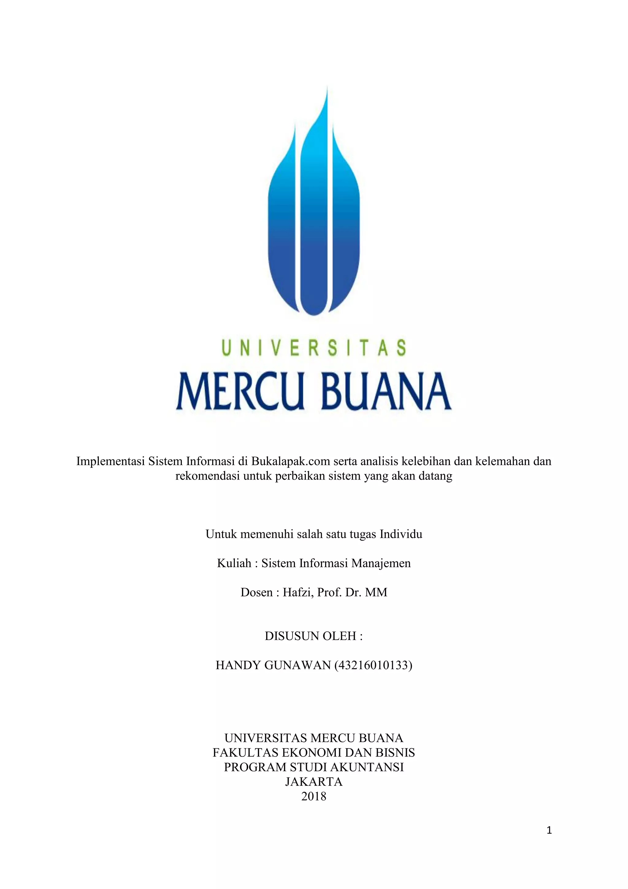 Sim, tugas 2, handy gunawan r, hapzi ali, analisis bukalapak.com, universitas mercu buana, 2018 ...