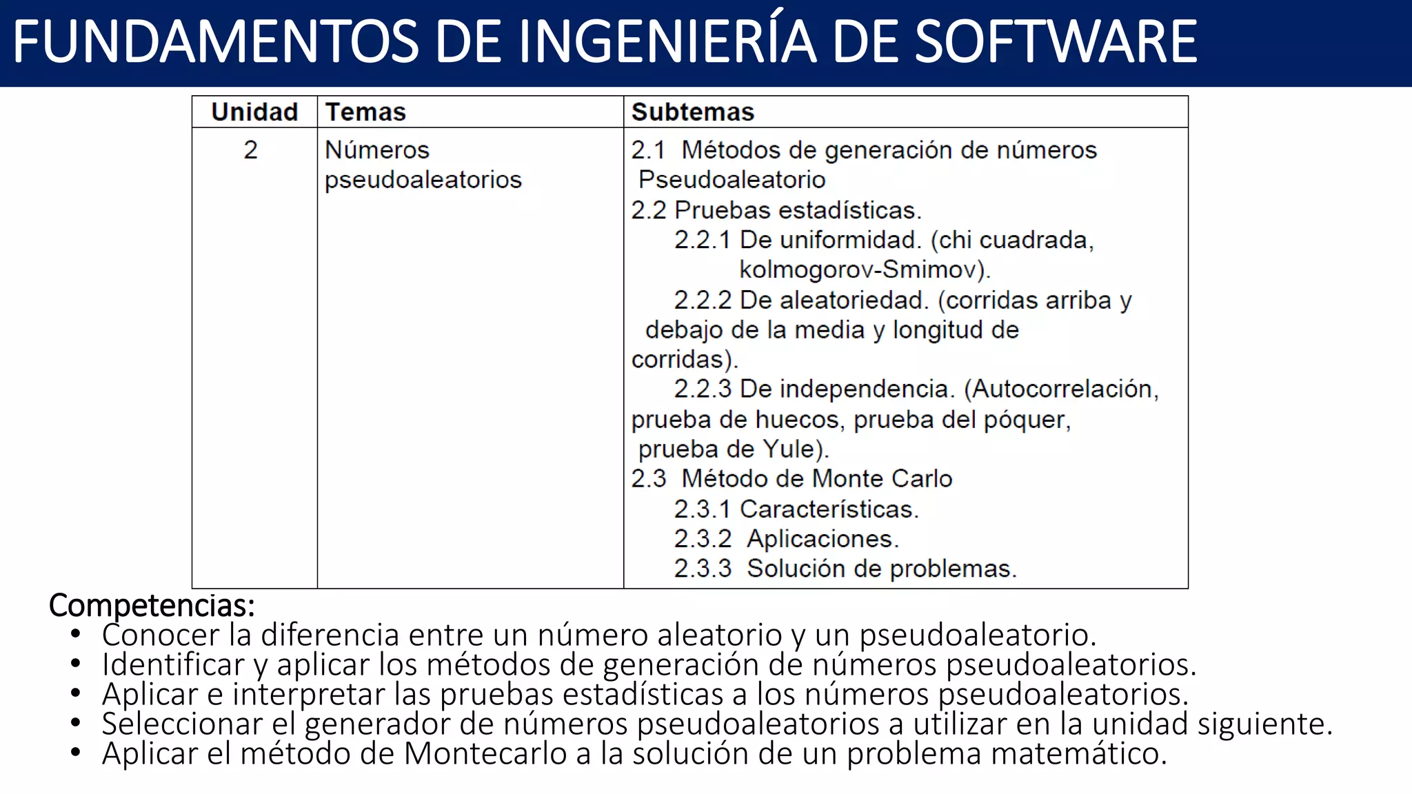 Simulación - Unidad 2 numeros pseudoaleatorios | PPTX