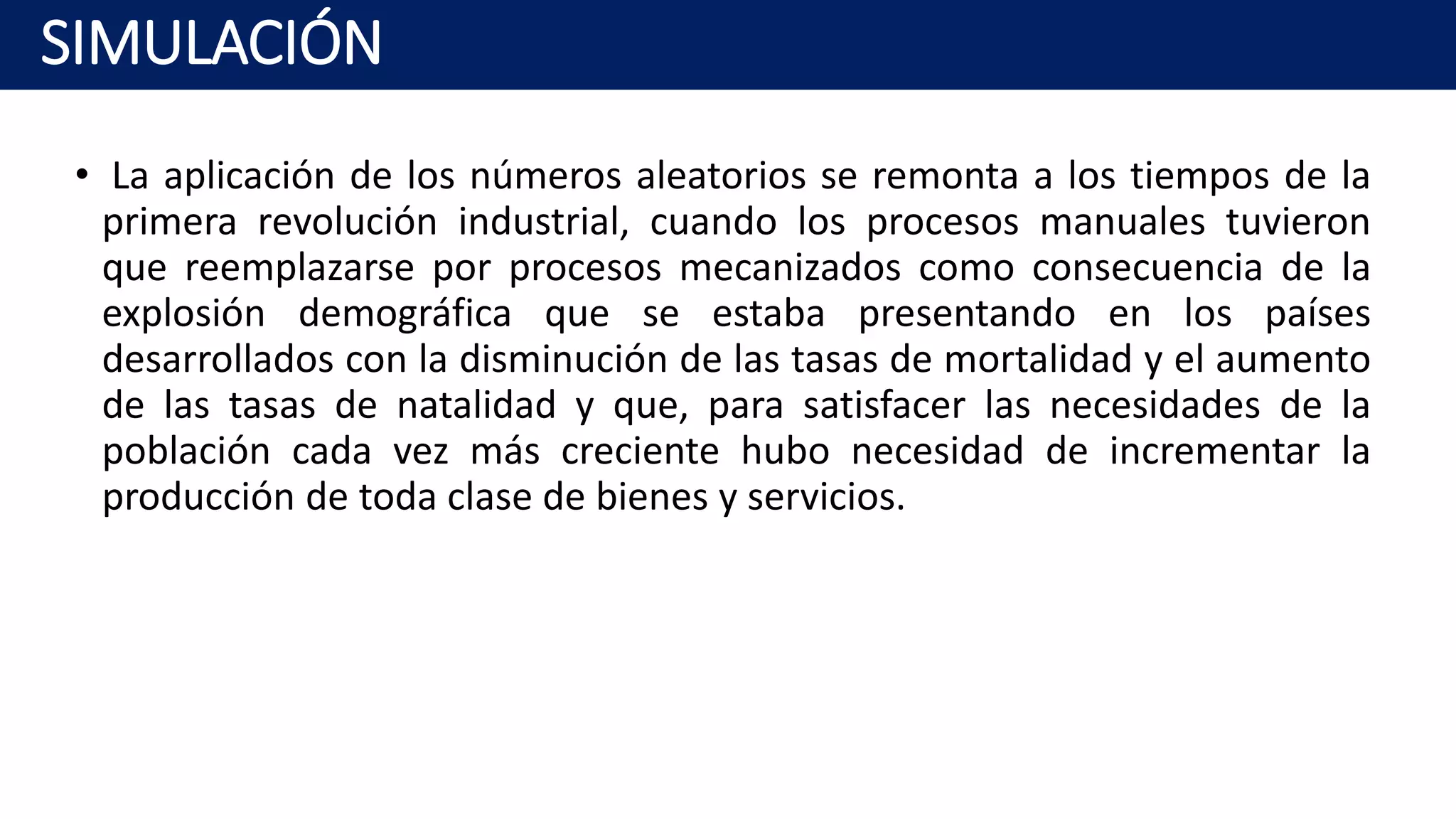 Simulación - Unidad 2 numeros pseudoaleatorios | PPTX