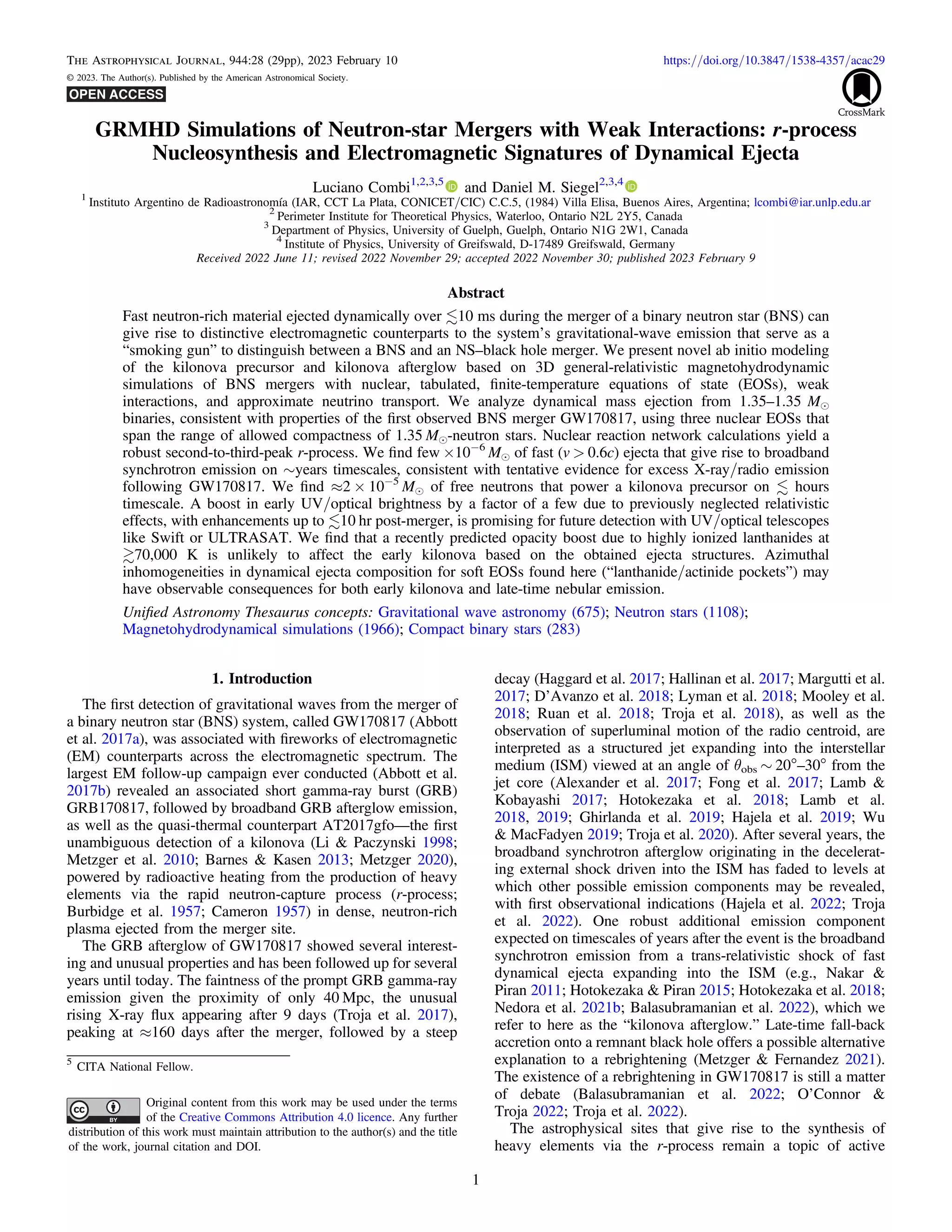 GRMHD Simulations of Neutron-star Mergers with Weak Interactions: r ...