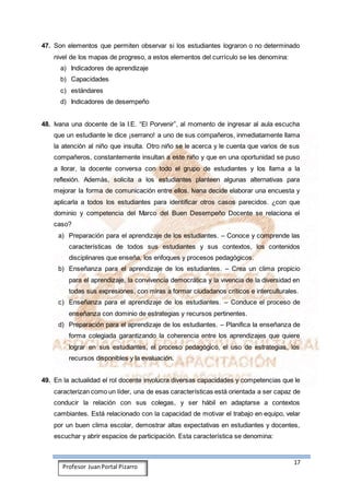 SIMULACRO DE EXAMEN PARA REUBICACIÓN EN ESCALA MAGISTERIAL | DOCX
