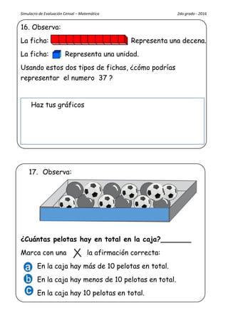 Examen De Matemáticas De Segundo Grado