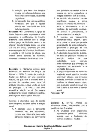 Simulado de-historia-geral-idade-media-2017 | PDF