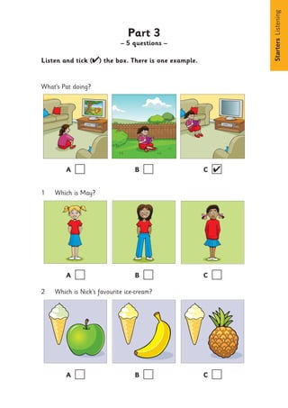 Simulado - Cambridge Starters | PDF