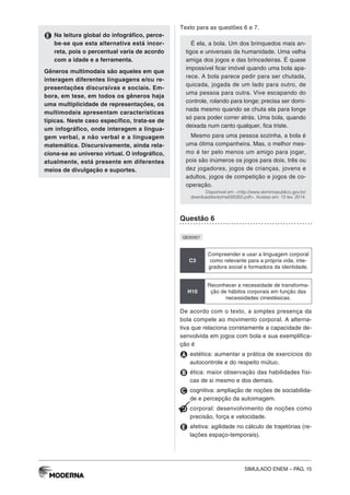 Simulado ENEM - Linguagens, Códigos e suas Tenologias | PDF