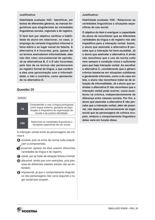 Simulado ENEM - Linguagens, Códigos e suas Tenologias | PDF