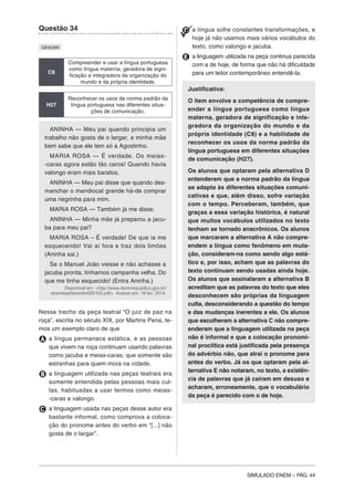 Simulado ENEM - Linguagens, Códigos e suas Tenologias | PDF