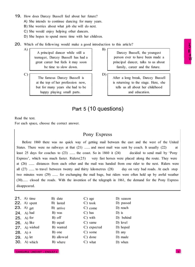 Simulare cangurul-lingvist-engleza-2015 (1) | DOCX | Sports