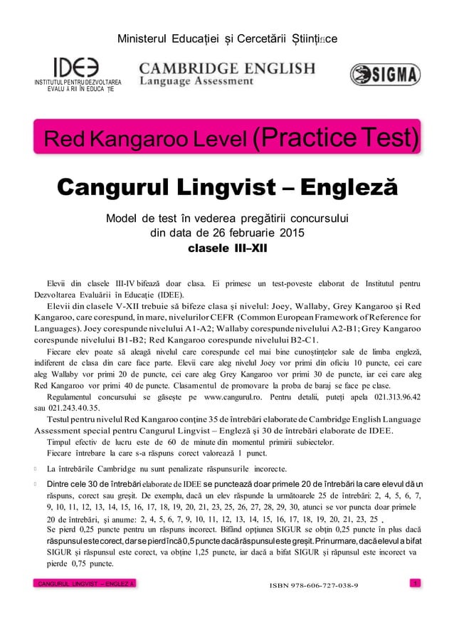 Simulare cangurul-lingvist-engleza-2015 (1) | DOCX | Sports
