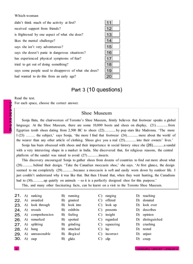 Simulare cangurul-lingvist-engleza-2015 (1) | DOCX | Sports