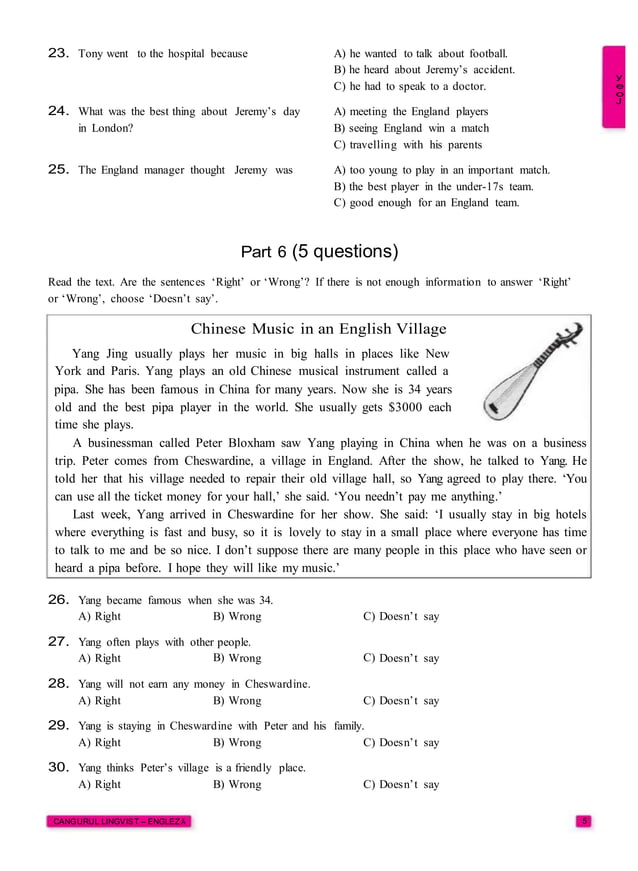Simulare cangurul-lingvist-engleza-2015 (1) | DOCX | Sports