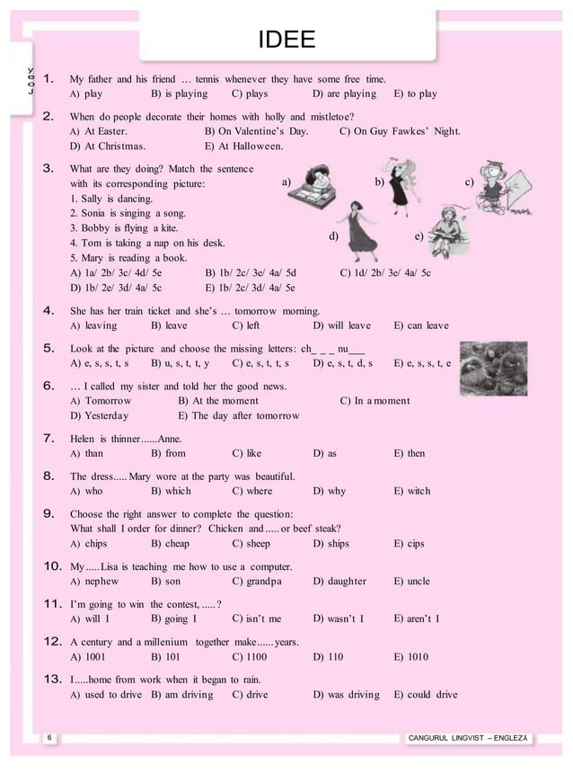 Simulare cangurul-lingvist-engleza-2015 (1) | DOCX | Sports