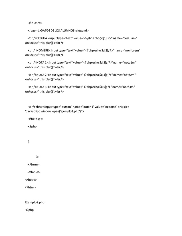 Simular un next del recordset en php de forma rudimentaria | PDF