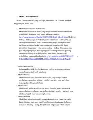 Materi mata kuliah teknik Simulasi antrian | PDF