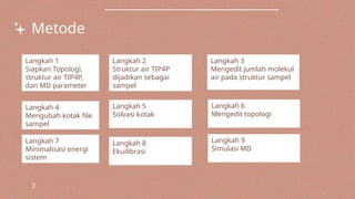 Simulasi transisi fasa air menjadi es pada aplikasi VMD | PPT