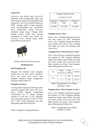 Simulasi alat pengkonversi kertas a3 ke a4 otomatis | DOCX