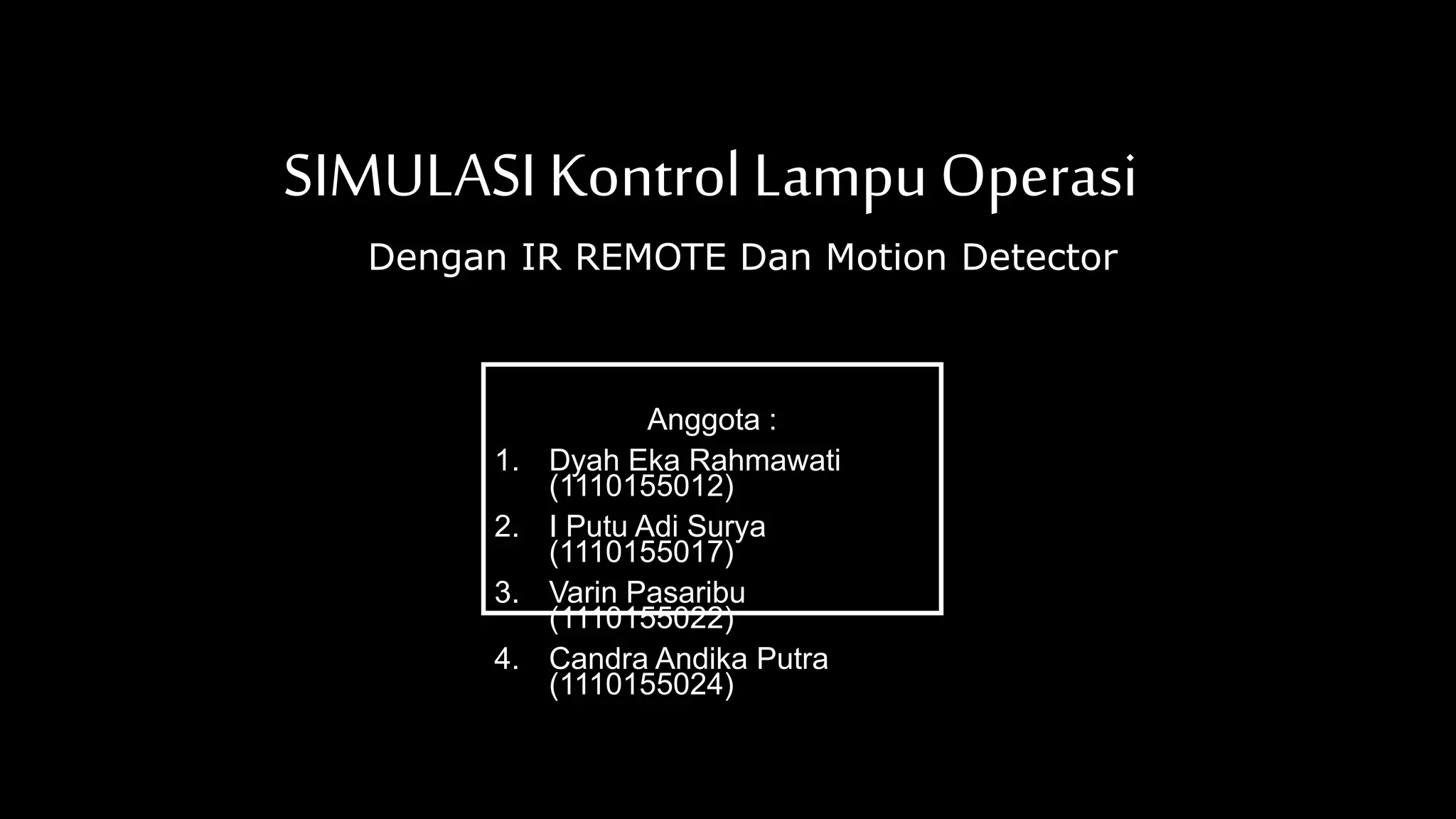 Simulasi kontrol lampu operasi | PPTX