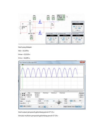 Simulasi multisim "rectifier" | PDF