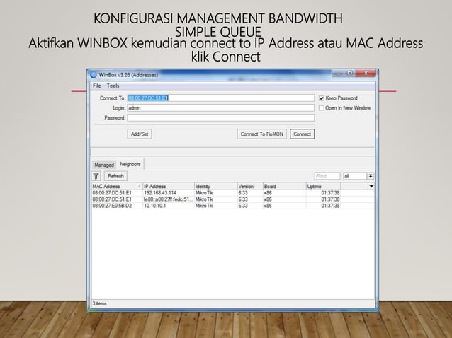 Simulasi praktek management bandwidth simpel queue aijtkjgnc | PPT