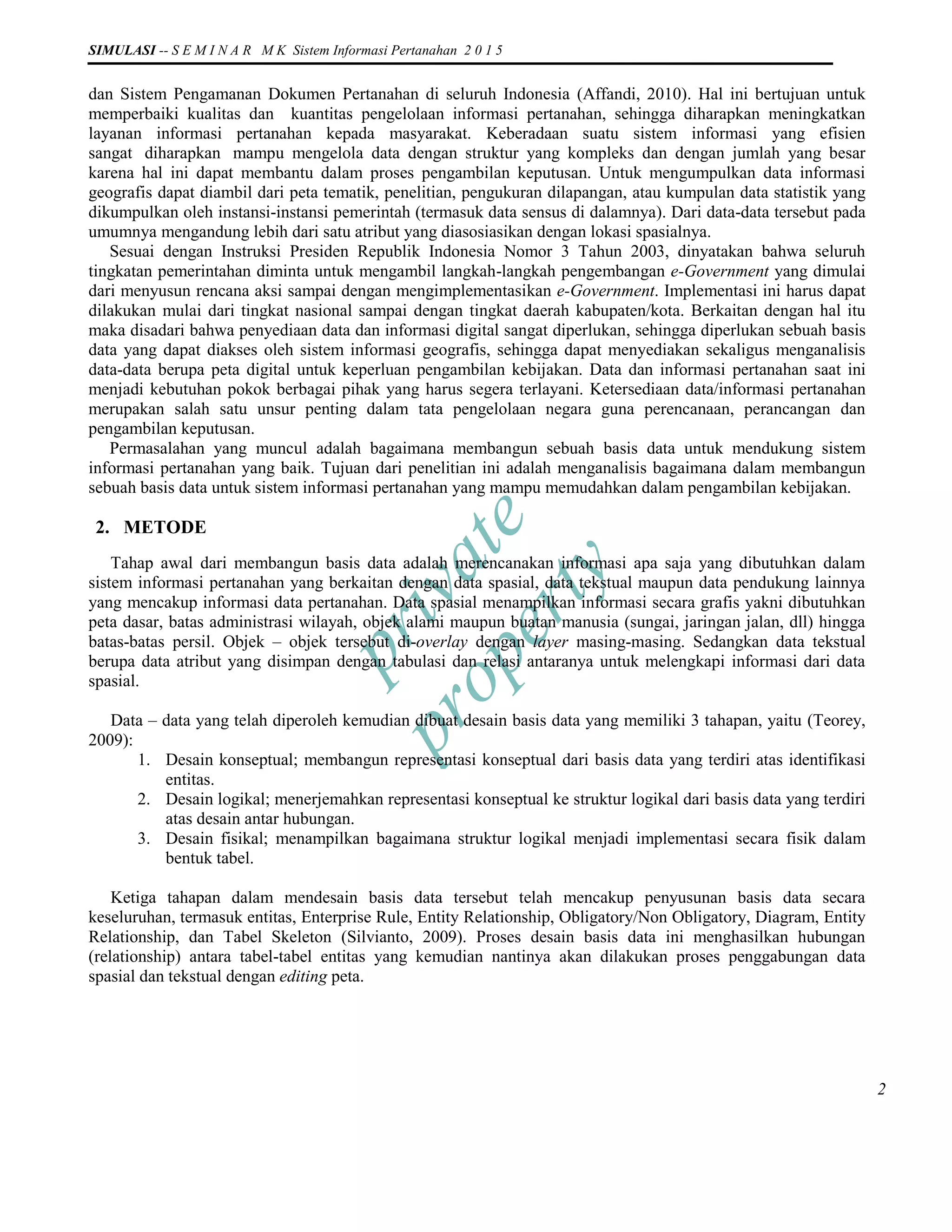 Simulasi seminar peranan basis data terintegrasi dalam sistem informasi ...